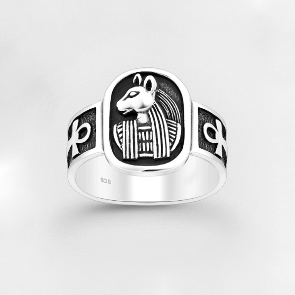 Sterling Silver Egyptian Revivalist Bastet Ring – Tresors Sydney