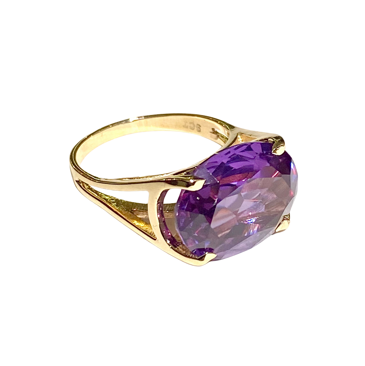 9ct Yellow Gold Purple Sapphire Ring – Tresors Sydney