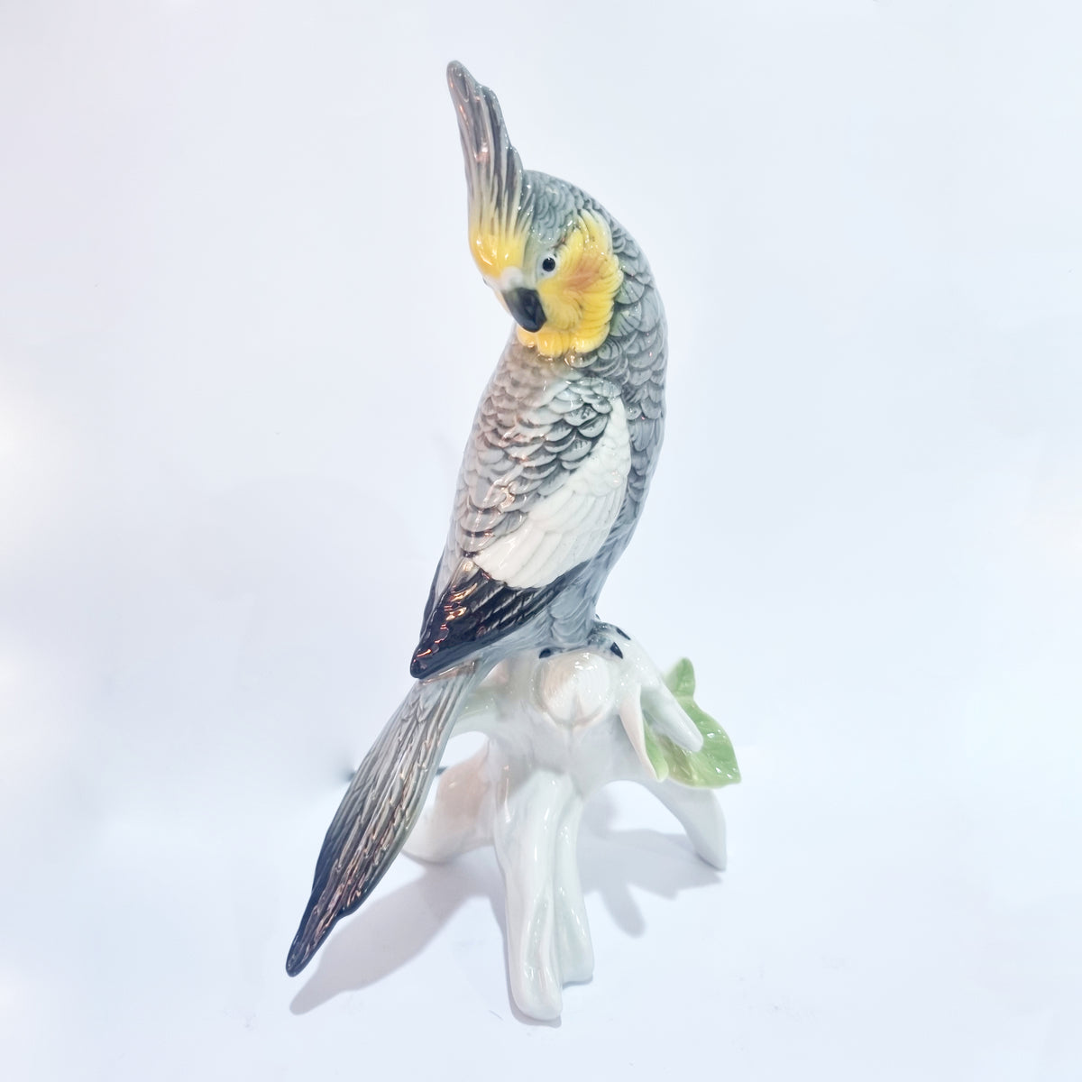 Antique Grey and Yellow Cockatiel Porcelain Figurine – Tresors Sydney
